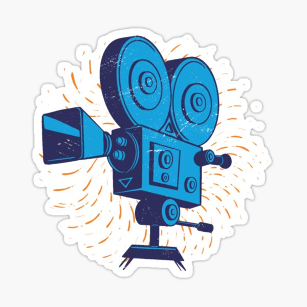 "Retro Movie Camera" Sticker for Sale by BoceVALFY | Redbubble