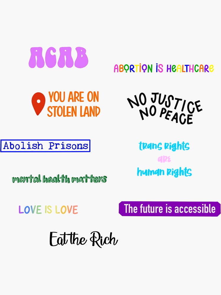 "Social Justice Sticker Pack" Sticker for Sale by mweigle | Redbubble