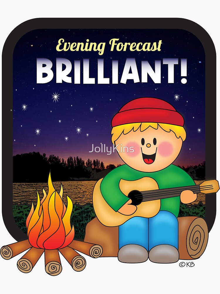 "JollyKins Campfire Buddy" Sticker for Sale by JollyKins | Redbubble