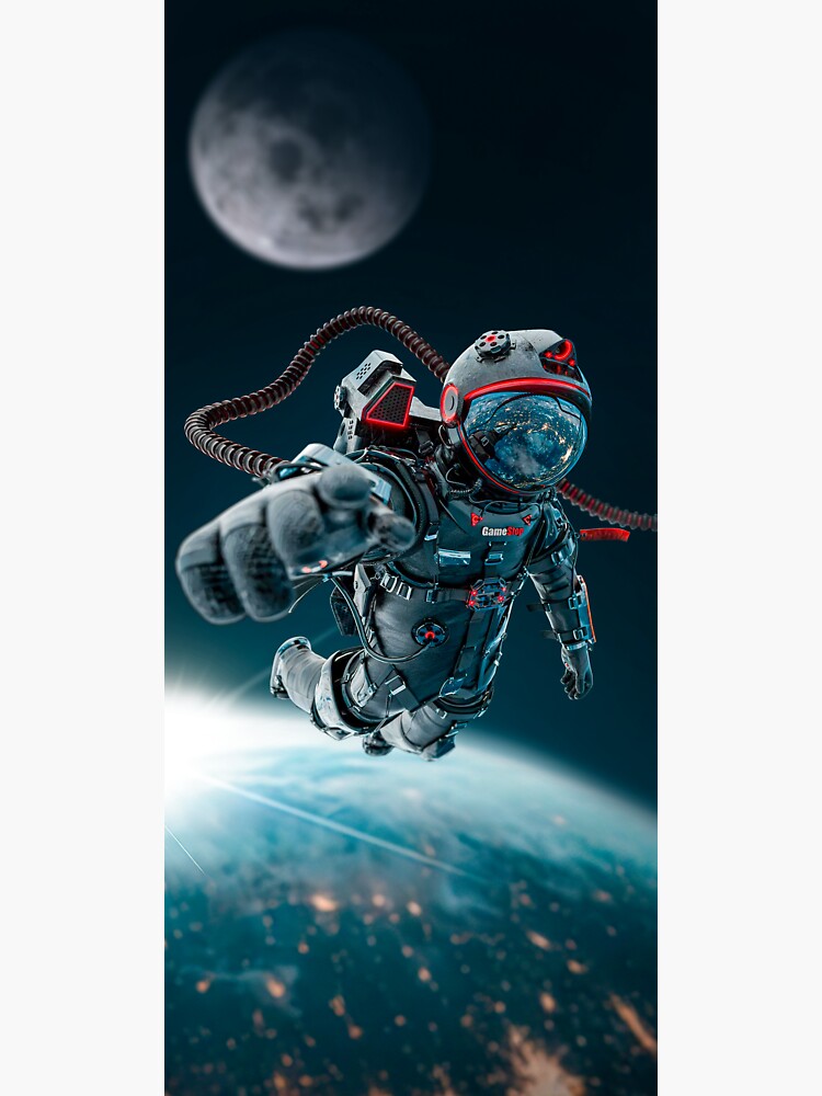 "Gamestop NFT Astronaut (Vertical)" Sticker for Sale by Zero-Moon ...