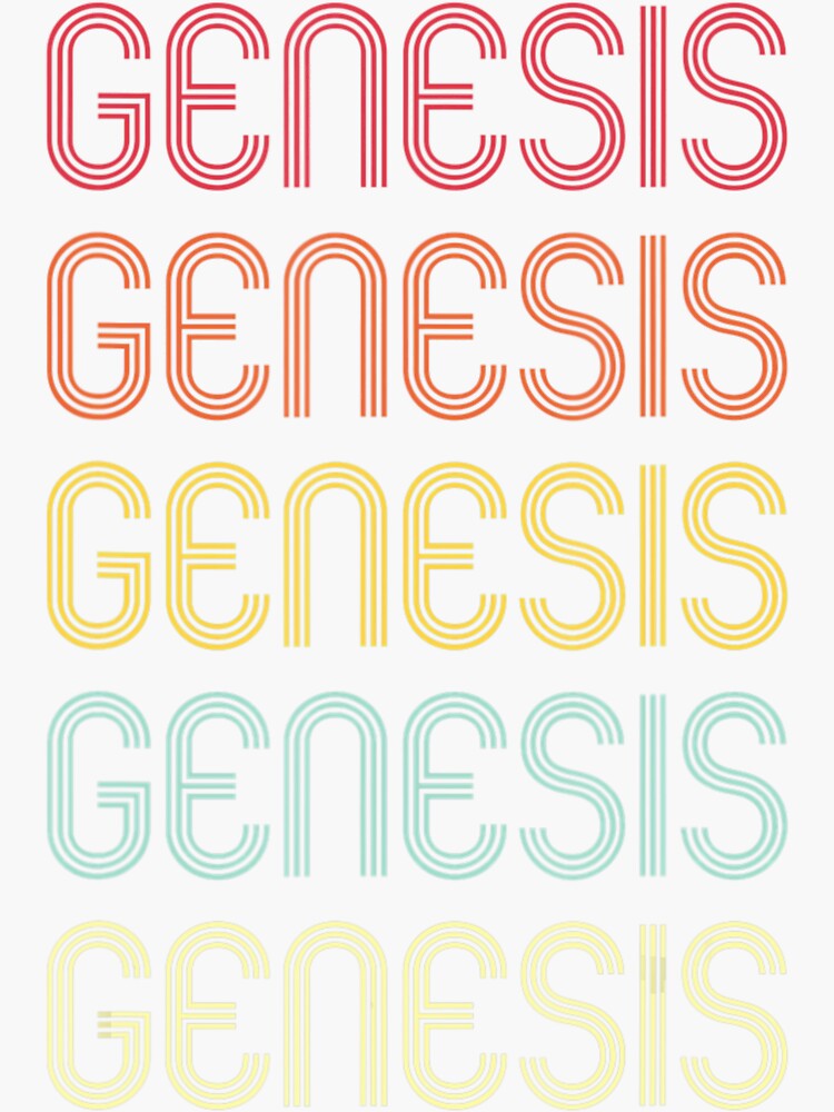 "Genesis Retro Wordmark Pattern Vintage Personalized 70S" Sticker for ...