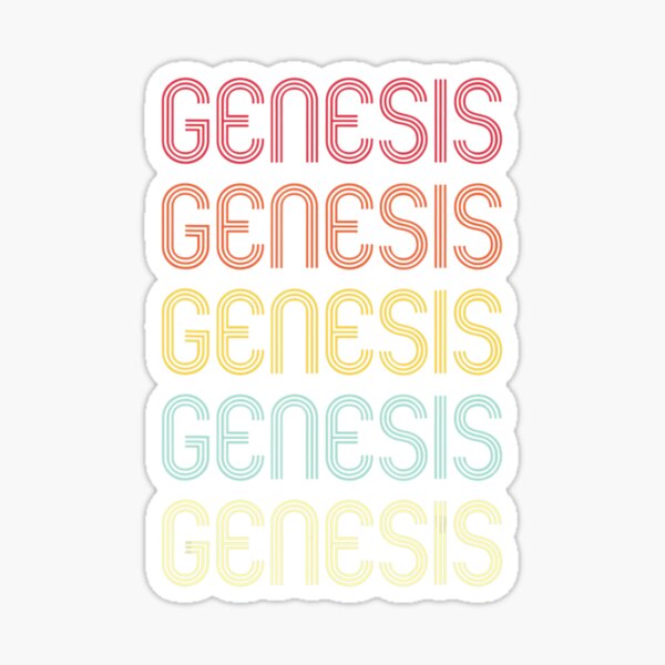 "Genesis Retro Wordmark Pattern Vintage Personalized 70S" Sticker for ...