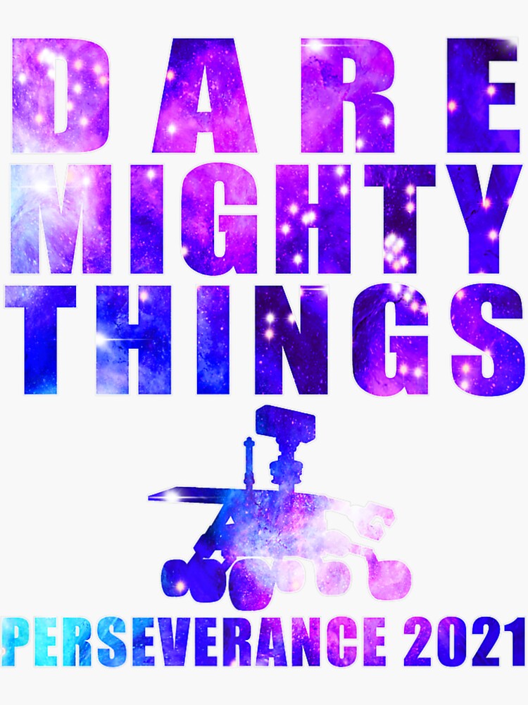 "Girls Perseverance Mars Rover Discovery Dare Mighty Things" Sticker ...