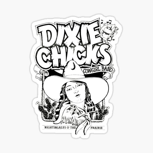 "dixie chicks white n black " Sticker for Sale by ColorSpacePro | Redbubble