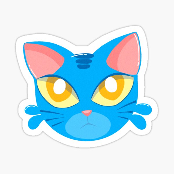 "Cartoon blue cat drawing" Sticker for Sale by KoiBoy5 | Redbubble