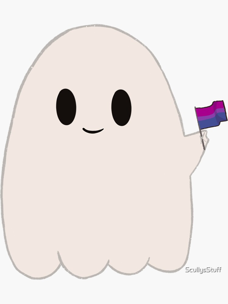 "Cute Bi Pride Flag Ghost" Sticker for Sale by ScullysStuff | Redbubble