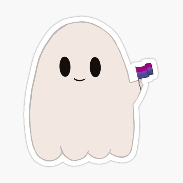 "Cute Bi Pride Flag Ghost" Sticker for Sale by ScullysStuff | Redbubble