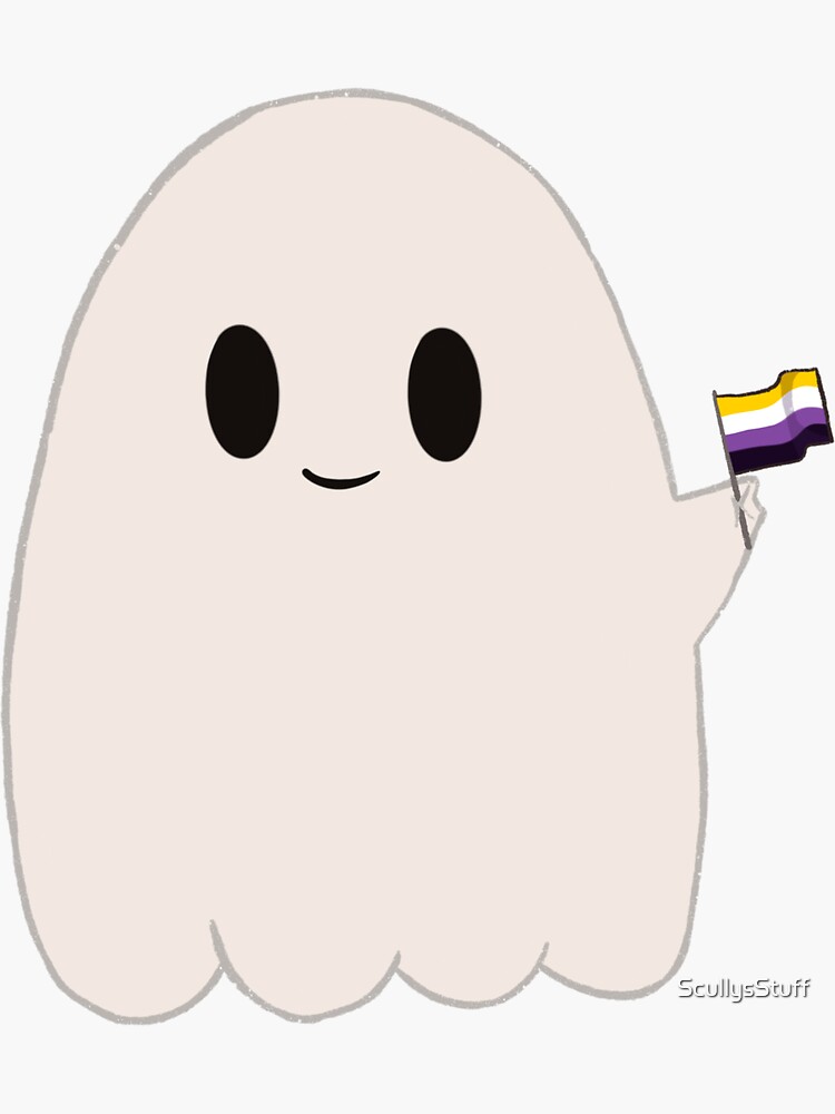 "Cute Nonbinary Pride Flag Ghost" Sticker for Sale by ScullysStuff ...