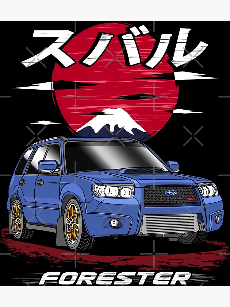 "Blue Subie Forester STi" Poster for Sale by Joshirosung | Redbubble