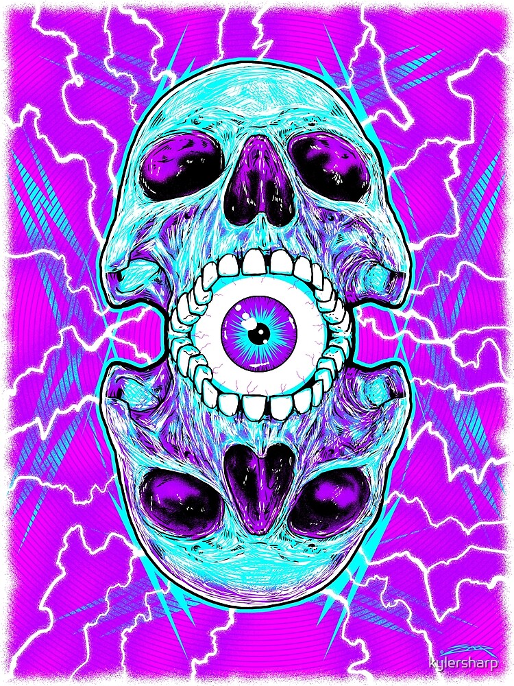 "Double Skull with Eyeball" Poster for Sale by kylersharp | Redbubble
