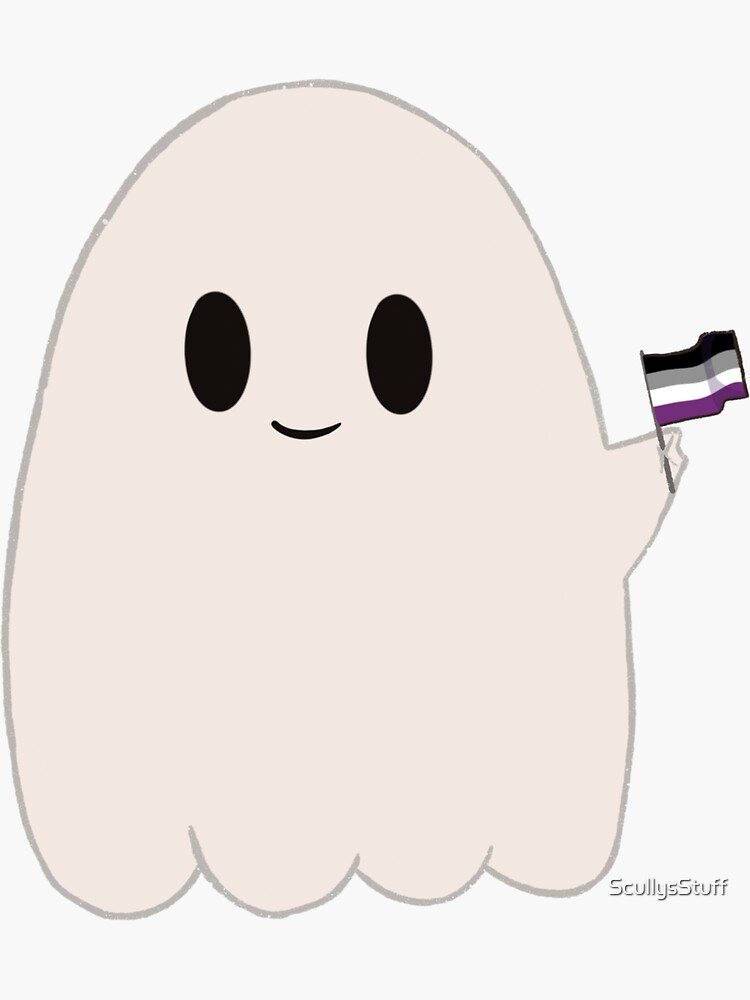 "Cute Ace Pride Flag Ghost" Sticker for Sale by ScullysStuff | Redbubble