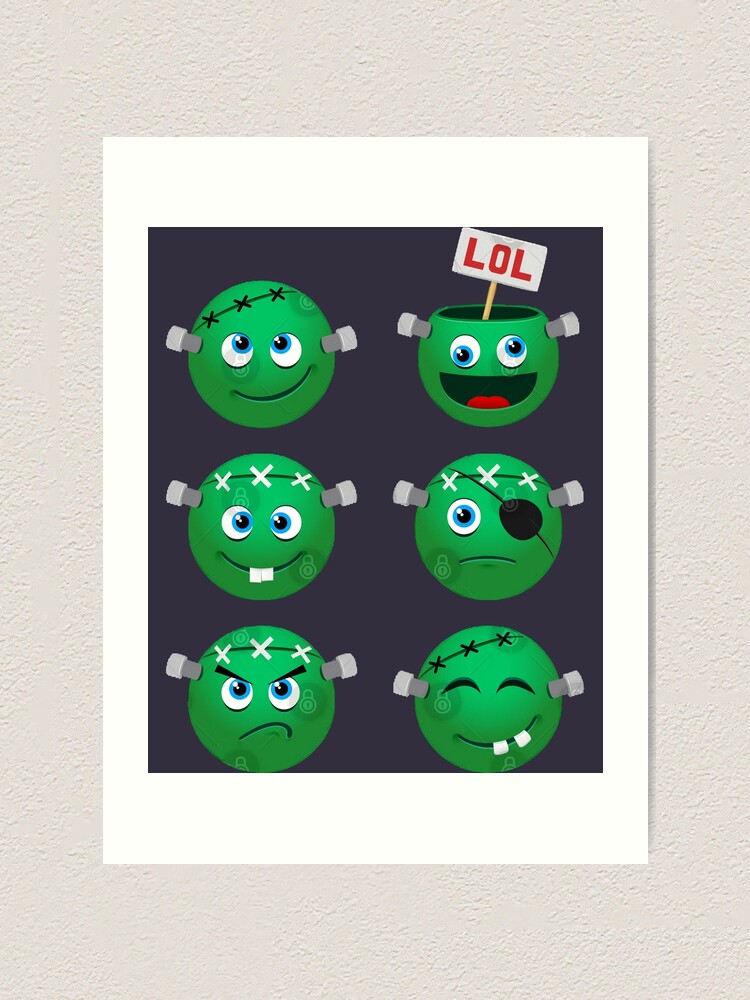 "For Men Women Frankenstein Emoji for Spooky and Scary Halloween Fun ...