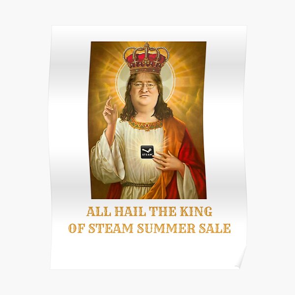 "Gaben Newell the king " Poster for Sale by LionsDenForUs | Redbubble