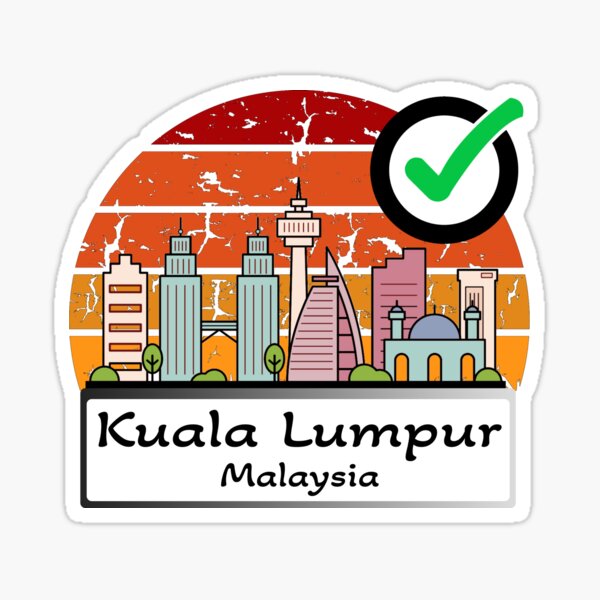 "malaysia kuala lumpur Skyline vintage Color" Sticker for Sale by ...