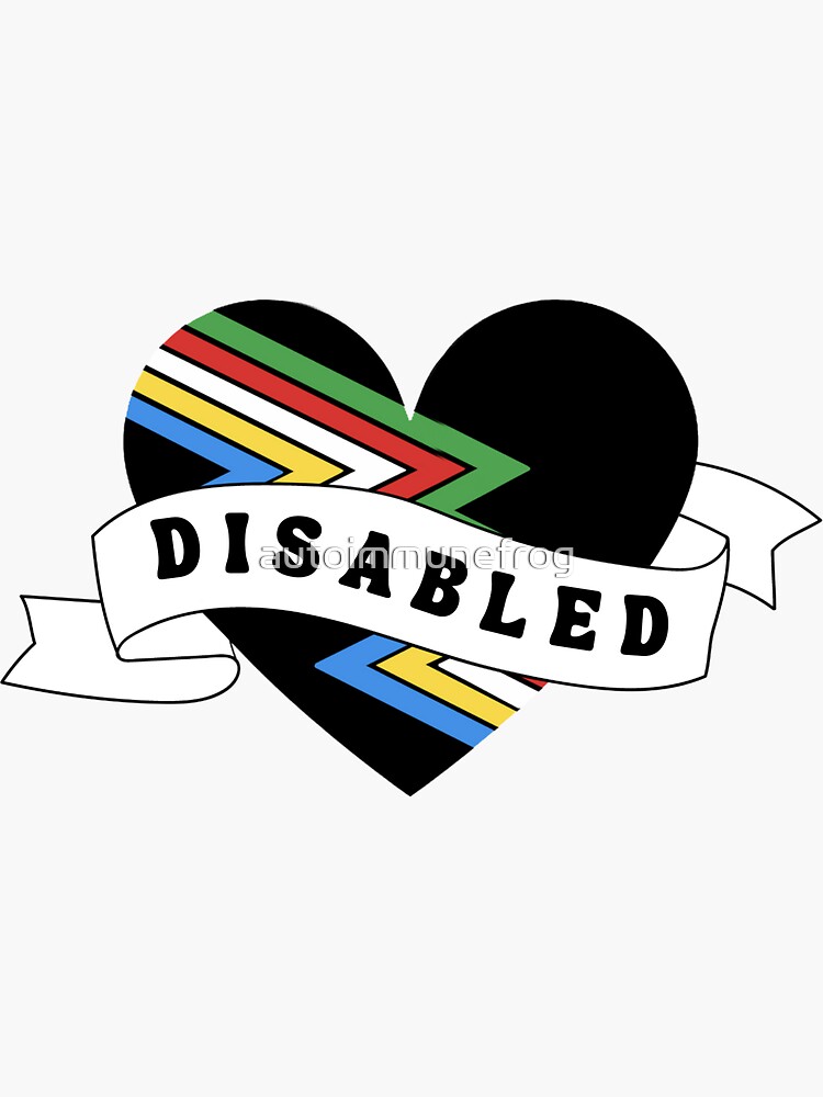 "Disability Pride Flag Heart" Sticker for Sale by autoimmunefrog ...