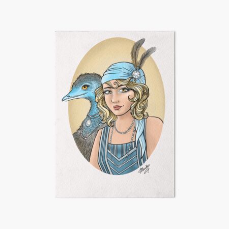 "Australian native animal emu woman" Art Board Print for Sale by ...
