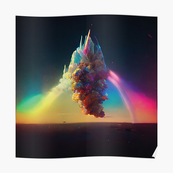 "Rainbow Crystal Explosion Digital Painting" Poster for Sale by ...