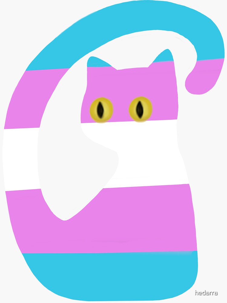 "Trans Pride Flag Kitty" Sticker for Sale by hedarra | Redbubble