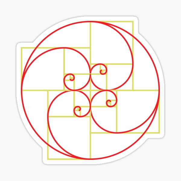 "The Fibonacci Golden Ratio" Sticker for Sale by BigNige1234 | Redbubble