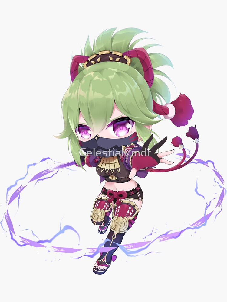 "Kuki Shinobu - Genshin Impact Chibi" Sticker von CelestialCmdr | Redbubble