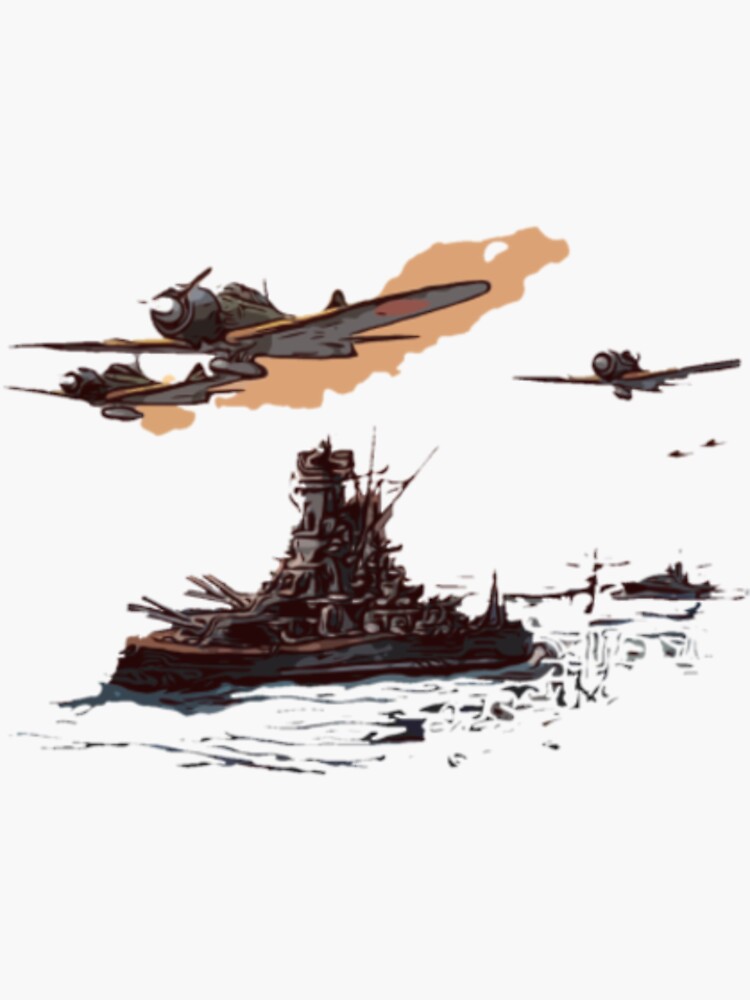 "WW2 Japanese Navel Fleet Battleship Air Support" Sticker for Sale by ...