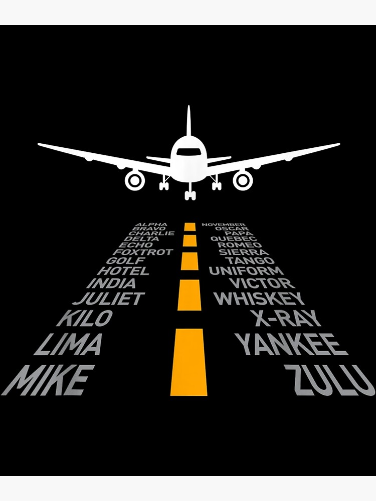 "Airplane Pilot Gifts Airport Runway Phonetic Alphabet Plane" Poster ...