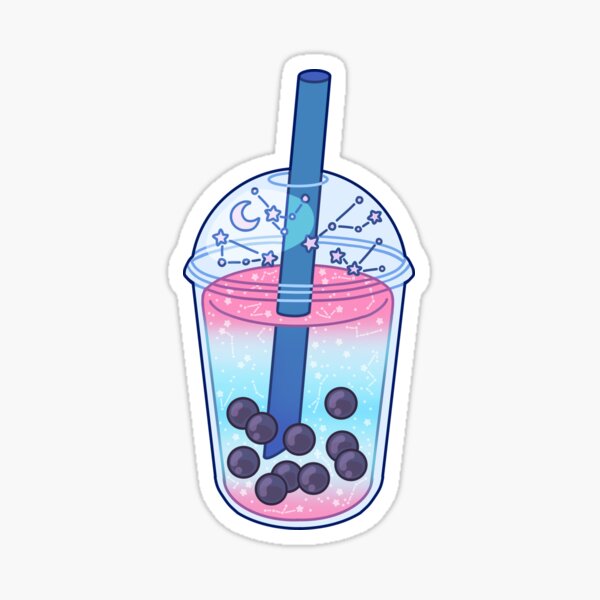 "Blue Raspberry Galaxy Boba Tea" Sticker for Sale by olivks | Redbubble