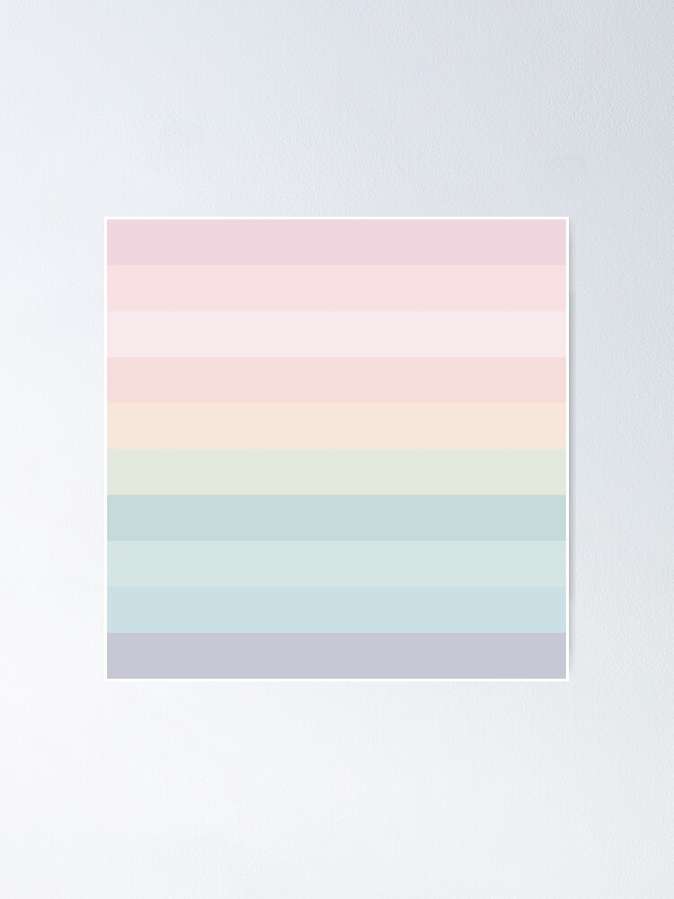 "Aesthetic Color Gradient Horizontal Stripes | Retro Pastel Rainbow ...