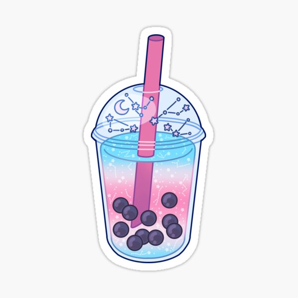 "Bubble Gum Galaxy Boba Tea" Sticker for Sale by olivks | Redbubble