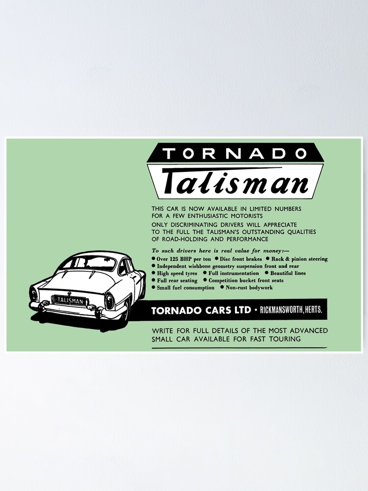 "TORNADO TALISMAN - ADVERT" Poster for Sale by ThrowbackM3 | Redbubble
