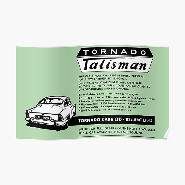 "TORNADO TALISMAN - ADVERT" Poster for Sale by ThrowbackM3 | Redbubble