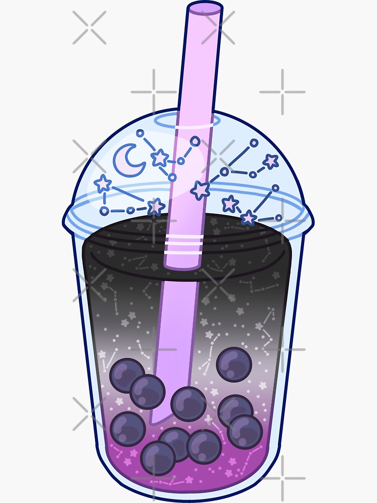 "Purple Grape Galaxy Boba Tea" Sticker for Sale by olivks | Redbubble