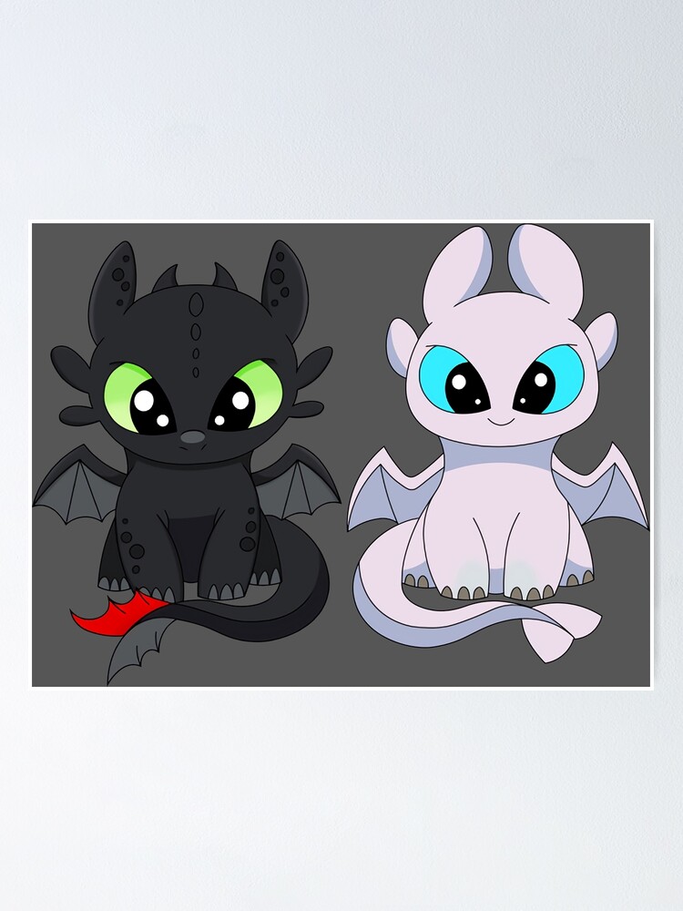 Póster «Toothless And Light Fury, Cómo entrenar al dragón/Diseños para ...