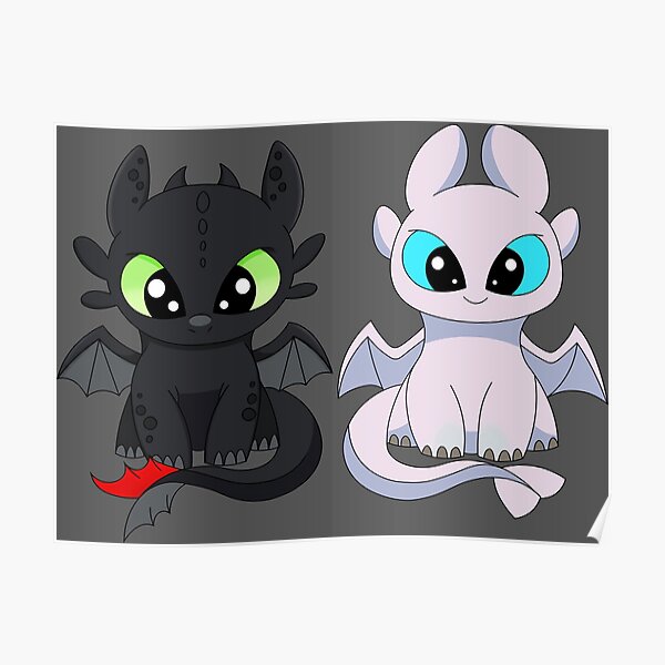 Póster «Toothless And Light Fury, Cómo entrenar al dragón/Diseños para ...