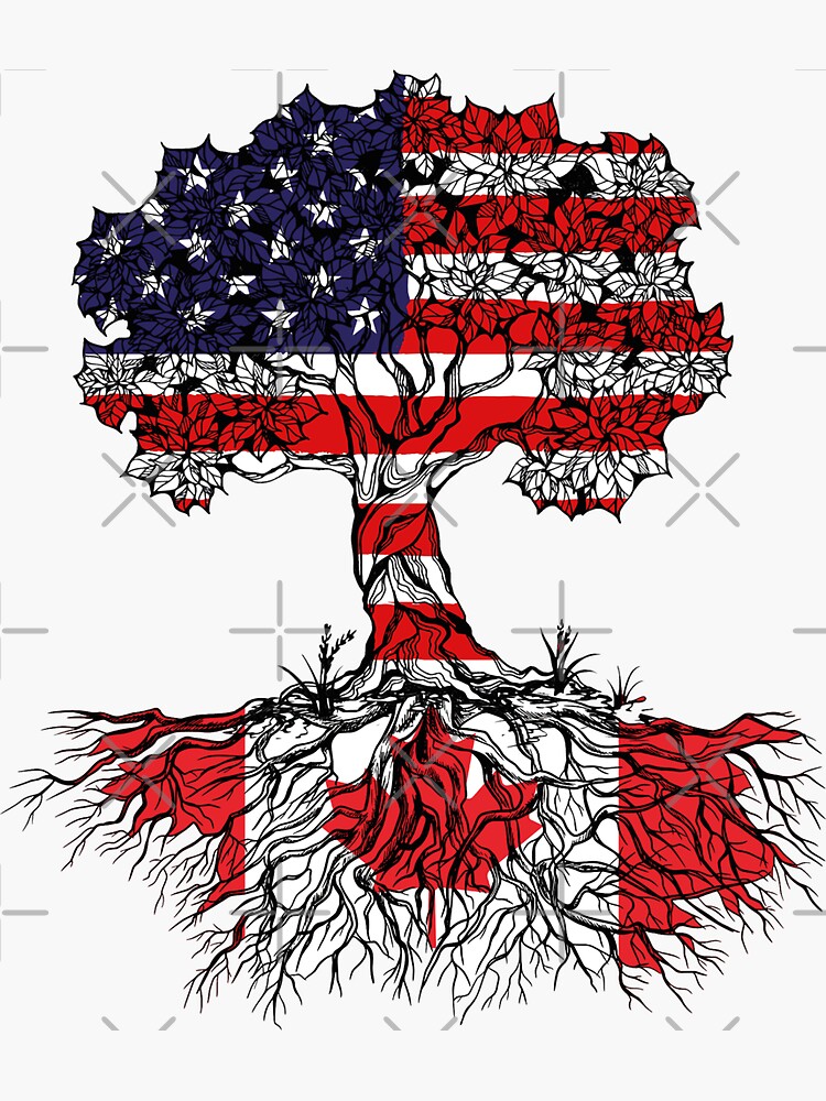 "Canadian Roots American Grown Canada" Sticker for Sale by chaimaa1905 ...