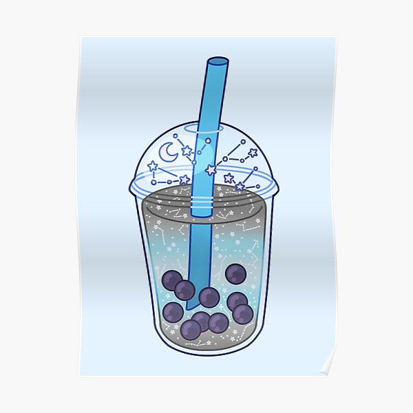 "Butterfly Pea Flower Galaxy Boba Tea" Poster for Sale by olivks ...