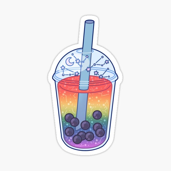 "Rainbow Galaxy Boba Tea" Sticker for Sale by olivks | Redbubble