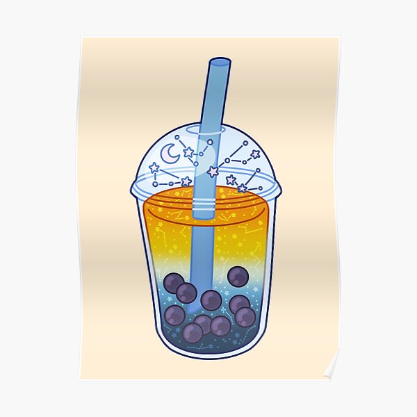 "Ocean Sunrise Galaxy Boba Tea" Poster for Sale by olivks | Redbubble