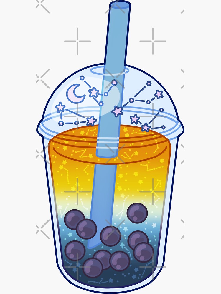 "Ocean Sunrise Galaxy Boba Tea" Sticker for Sale by olivks | Redbubble