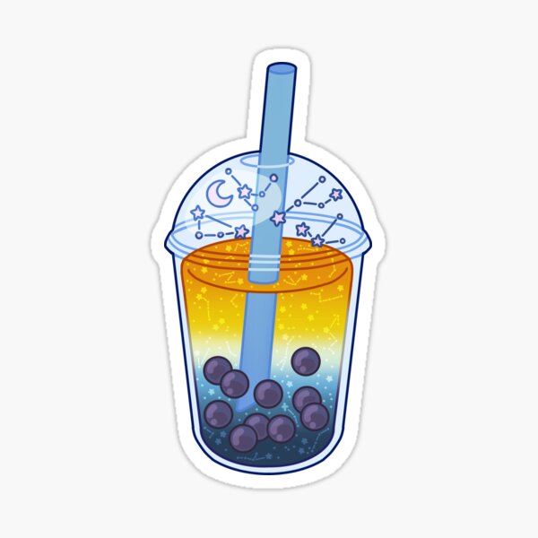 "Ocean Sunrise Galaxy Boba Tea" Sticker for Sale by olivks | Redbubble