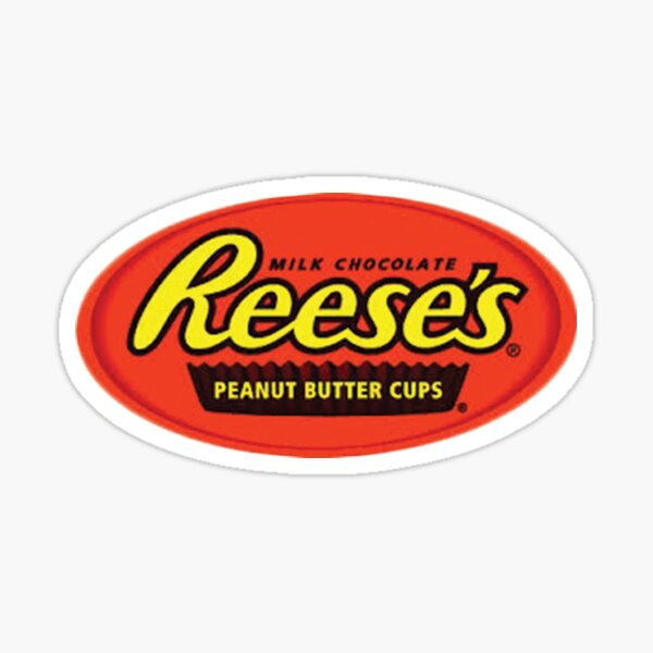 "simple chocolatos logo reese's" Sticker for Sale by barrowjoang ...