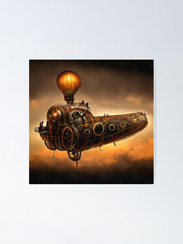"Vintage Steampunk Zeppelin 01" Poster for Sale by mhfoto | Redbubble
