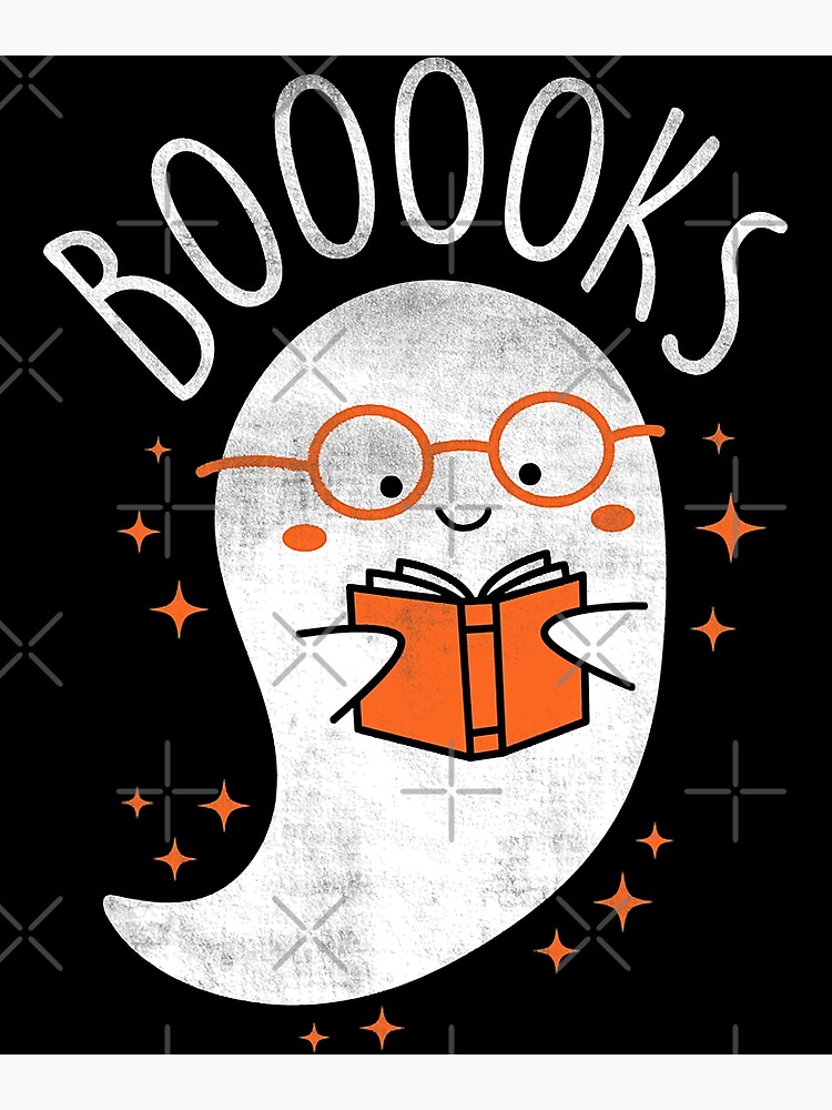 "Cute Ghost Book Reading Halloween Teacher" Poster for Sale by ...