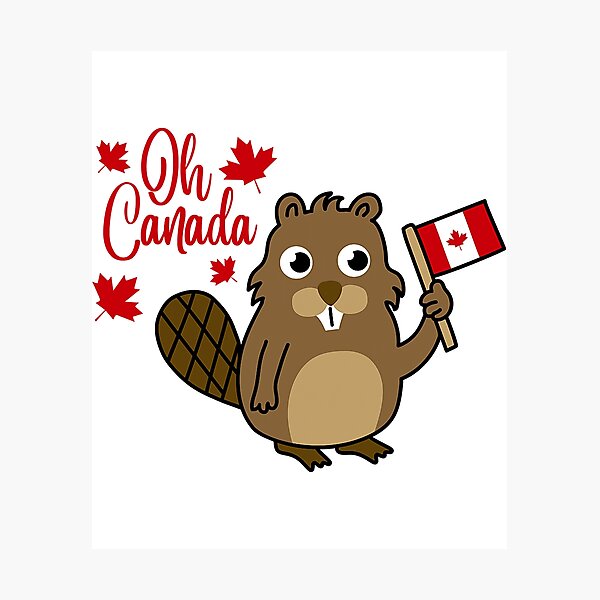 "Happy Canada Day Funny Canadian Groundhog Flag" Photographic Print for ...