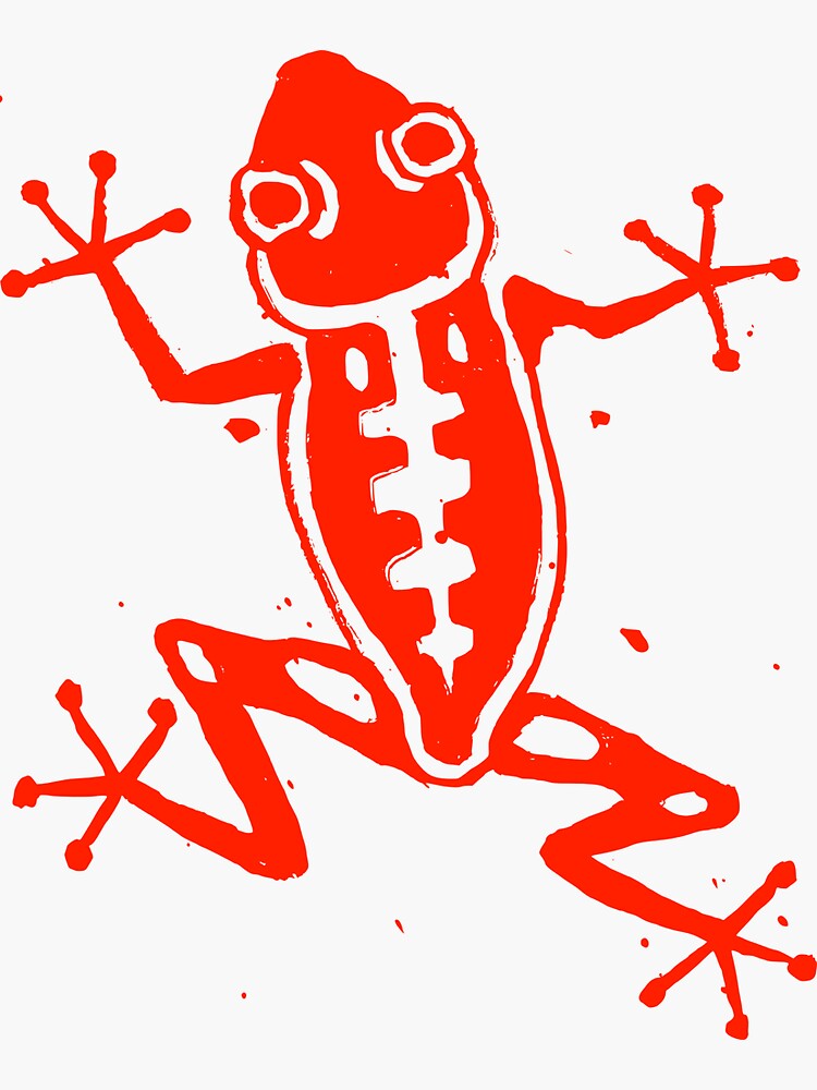 "Red Aztec Frog " Sticker for Sale by misahiraysa | Redbubble