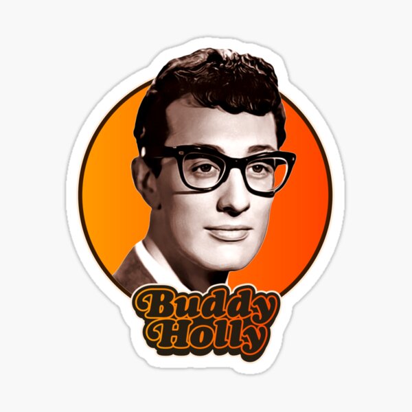 "Buddy Holly " Sticker for Sale by FullThrottleLif | Redbubble