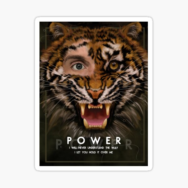 "POWER // TIGER" Sticker for Sale by CazML | Redbubble