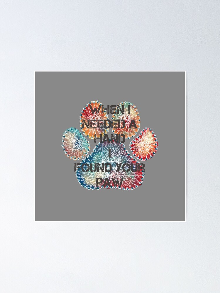 "Paw print, string art, dog/cat, when I needed a hand I found your paw ...