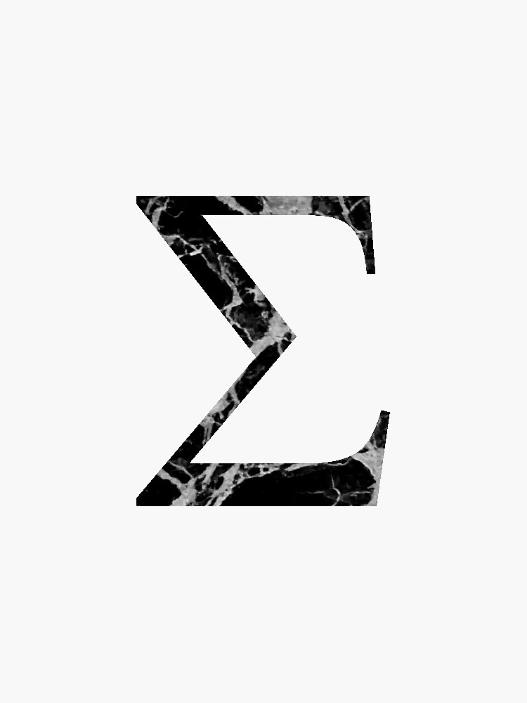 "Greek Letter Sigma Dark Gray Marble Print" Sticker for Sale by ...