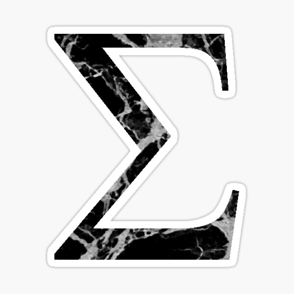 "Greek Letter Sigma Dark Gray Marble Print" Sticker for Sale by ...